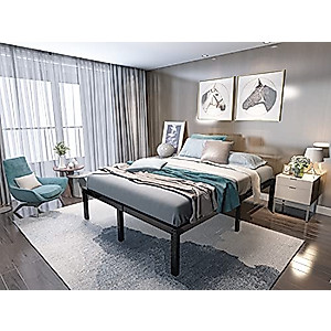 45MinST 18 Inch Maximum Storage Bed Frame/Reinforced Platform /3500lbs Heavy Duty/Easy Assembly/ Mattress Foundation/Steel Slat/Noise Free, King