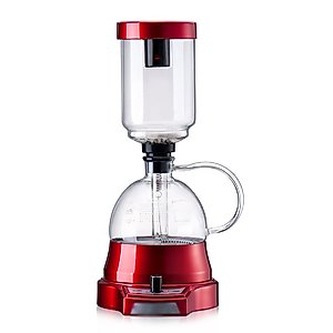 JITEM Cafetera Syphon Vacuum Coffee Maker Glass Electric Siphon Pot Knob Operation 360° Base Keep Warm 500W 400ML Manual Preparation Mode for Coffee or Tea