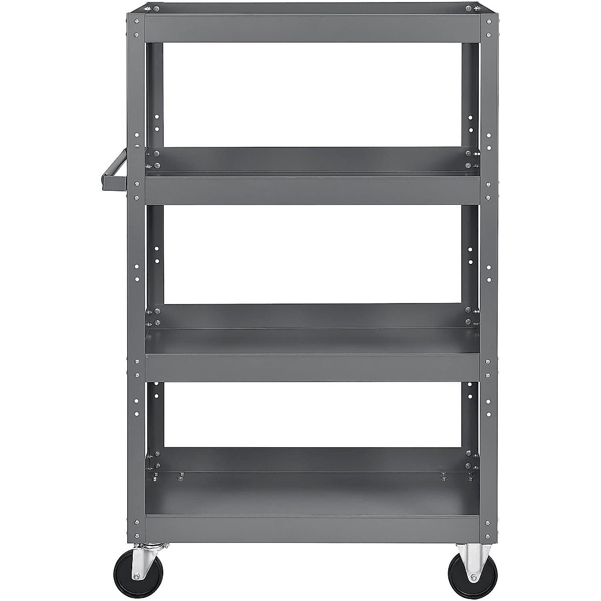 Global Industrial Multi-Level Steel Shelf Truck, 4 Shelves, 800 Lb. Capacity, 36"L x 24"W x 60"H