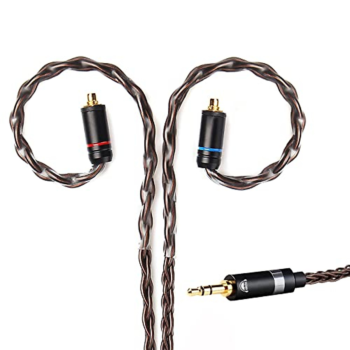 okcsc MMCX 3.5MM Cable,Upgraded Replacement Earphone Cable 8 Core Gold-Plated HiFi Earbud Replacement Extension Cable for SE535 SE535 SE425 KSE1500 W30 W40 Fiio f9 Fiio f9 pro FiiO FH1 K5 TIN T2