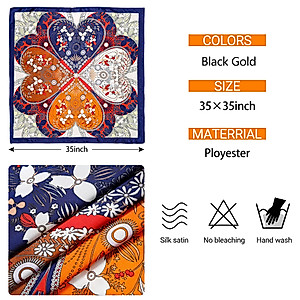 35” Satin Large Head Scarves Silk Bandana Like Neck Scarf Hair Sleeping Wraps Lightweight Satin Silk Scarfs for Women