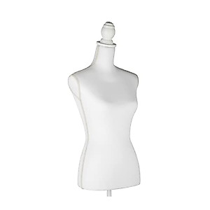 HOMBOUR Female Mannequin Body, Sewing Mannequin Torso Dress Form, Adjustable Mannequin with Stand for Display Dressmaker, White