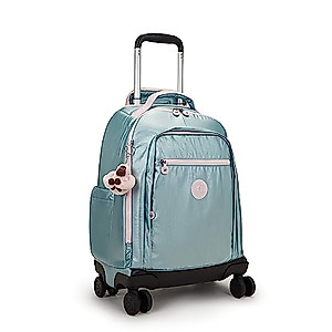 Kipling New Zea Metallic 15" Laptop Rolling Backpack Fairy Green Met