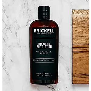 Brickell Men's Deep Moisture Body Lotion for Men, Natural and Organic Protects and Hydrates Dry Skin, 8 Ounce, Scented