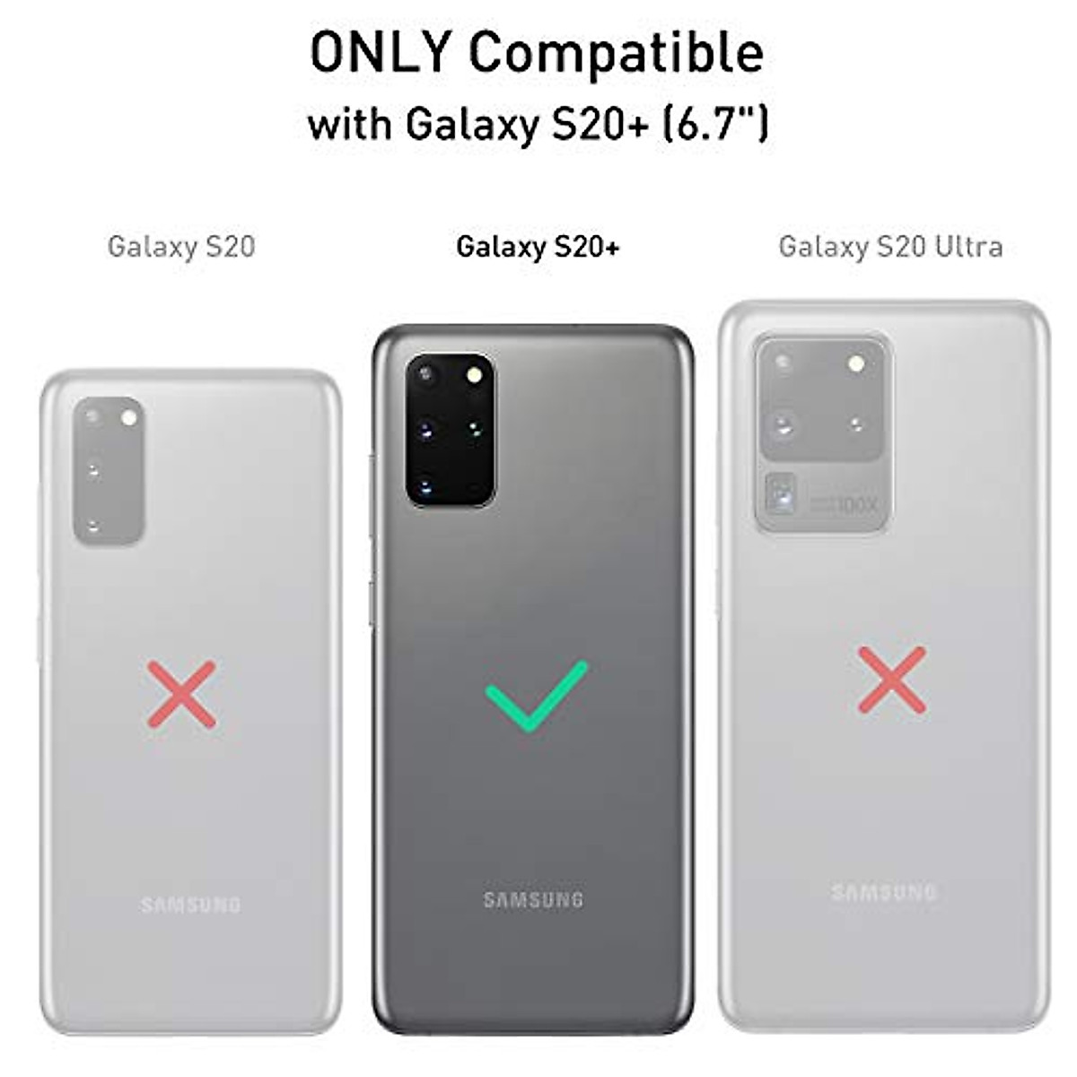 AICase for Galaxy S20 Plus Case, Drop Protection Full Body Rugged Heavy Duty Case, Shockproof/Drop/Dust Proof 3-Layer Protective Durable Cover for Samsung Galaxy S20 Plus 5G