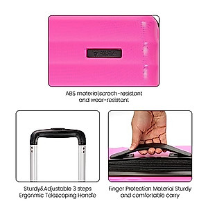 PRIMICIA GinzaTravel 2-Piece Luggage Sets Expandable Suitcases with 4 Wheels PC+ABS Durable Hardside Luggage sets TSA lock(Rose Red, 2-Piece Set(20"/29"))