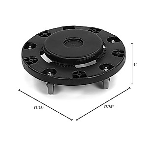 SPARTA Bronco Trash Can Dolly for 2, 32, 44, and 55 Gallon Containers with Twist-to-Lock for Restaurants & Kitchen, Polyproylene, 17.88 X 17.88 Inches, Black