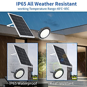 YONGYUAN 2 Pack, 200W Solar Flood Light Outdoor Solar Powered Security Light Dusk to Dawn LED Lamp, 20000LM High Brightness with Remote Control, IP65 Waterproof for Garage Yard Entryways Patio