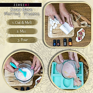 ZenseMe Bundle of Soap Making Kit with 5.5 LB Shea Butter Soap Base Bundle | DIY Melt and pour organic natural supplies for adults, beginners and experts