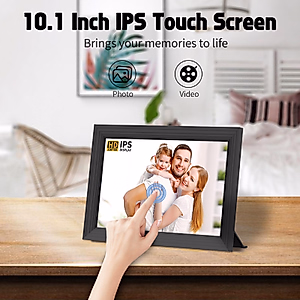 SAIWAN 10.1 Inch Smart WiFi Digital Picture Frame 1280x800 IPS Touch Screen Digital Photo Frame, Auto-Rotate, Built in 32GB Memory, Share Moments Instantly via Free App or Email from Anywhere
