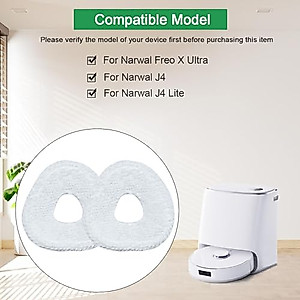 DianSung 4Pcs Mop pad for Narwal Freo X Ultra / J4 / J4 Lite Robot Vacuum Cleaner Replacement Part, Microfiber Mop Cloth Washable Wipes Accessories