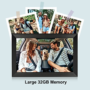 AEEZO 15.6 Inch WiFi Digital Picture Frame, Full HD Touchscreen Smart Digital Photo Frame with 32GB Storage, Auto-Rotate, Easy Setup to Share Photos or Videos via AiMOR APP, Wall Mountable