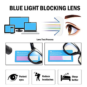 ZXYOO 3 Pack Oversized Blue Light Blocking Reading Glasses for Women, Retro Style Readers with Spring Hinge +1.00