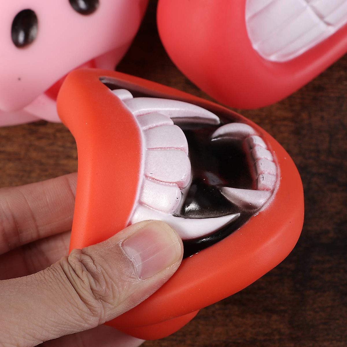 PRETYZOOM 3pcs Silicone Dog Chew Toy Fake Pig Nose Vampire Fangs Red Lips Pet Cosplay Props Halloween Party Favors for Dog