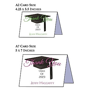 (24 Pack) Thank You Cards With Envelopes For Graduation – Folded Personalized Cards – Choice of 20 Colors – 100lb (270 GSM) Cardstock and 70lb Envelopes (24 5x7 Cards & A7 Envelopes)