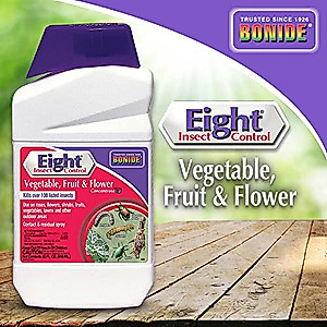 Bonide Eight Insect Control Vegetable, Fruit & Flower, 32 oz Concentrate Long Lasting Insecticide for Beetles and More
