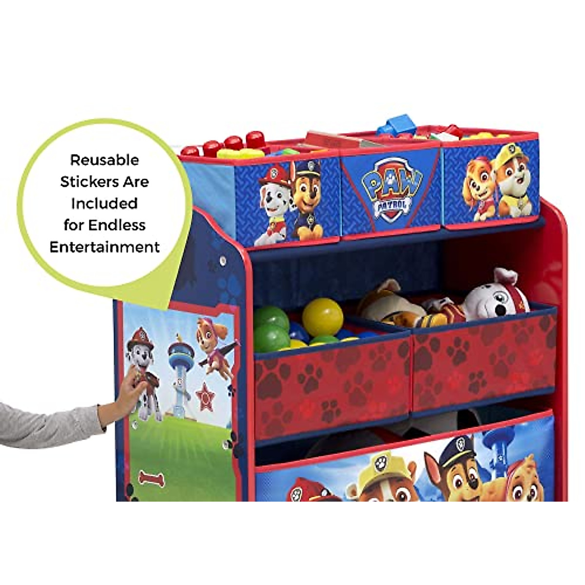 PZCXBFH Children PAW Patrol 4-Piece Playroom Set Includes Table with 2 Chairs and Deluxe Toy Box, Blue red