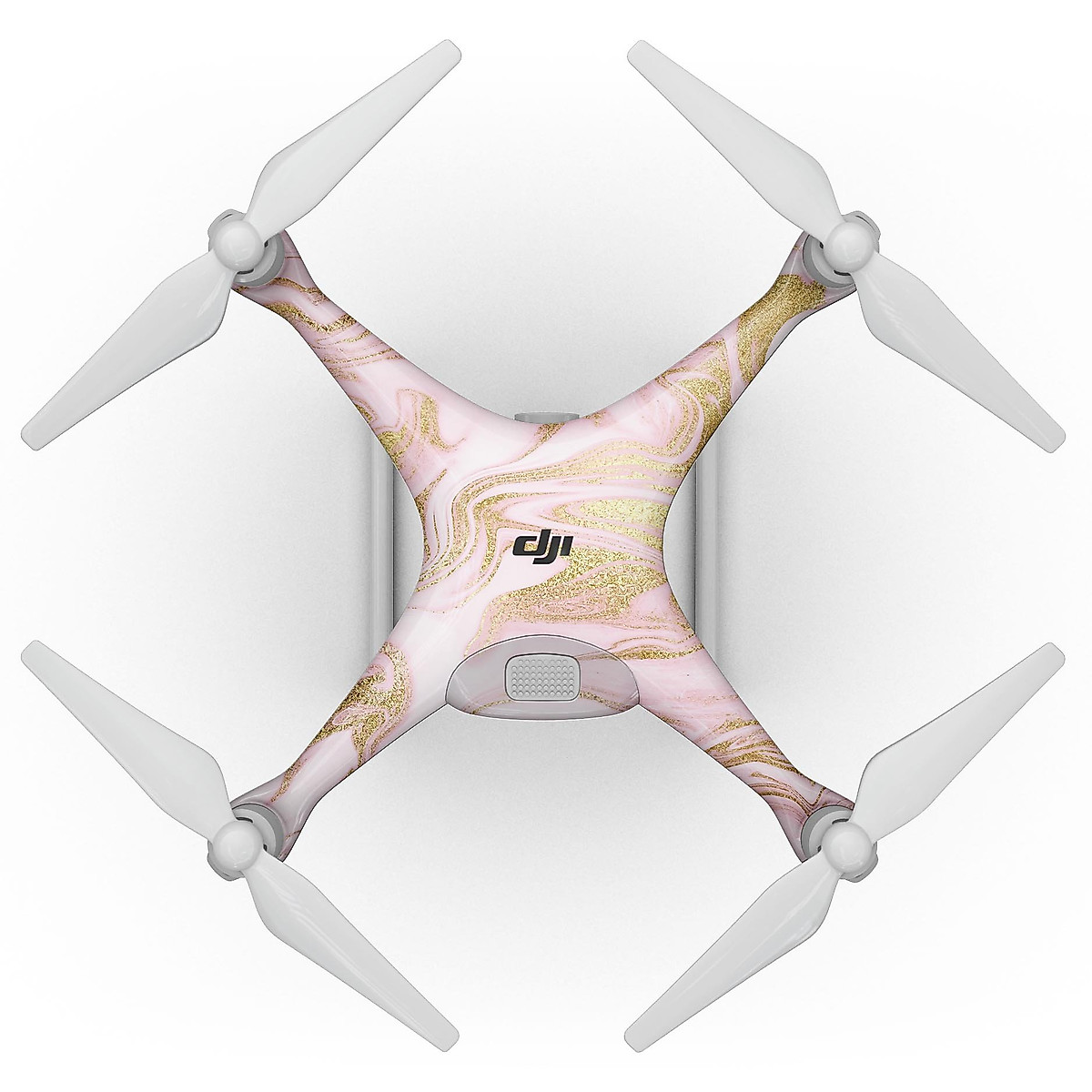 Design Skinz Design Skinz Rose Pink Marble & Digital Gold Frosted Foil V11 Full-Body Wrap Decal Skin-Kit Compatible with The Drone DJI Phantom 2