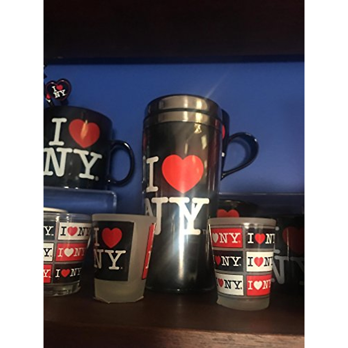 Citydreamshop's I Love New York Large Black Travel Mug Perfect souvenir Travel mug for Iced Coffee in Summer and a Hot beverage in winter