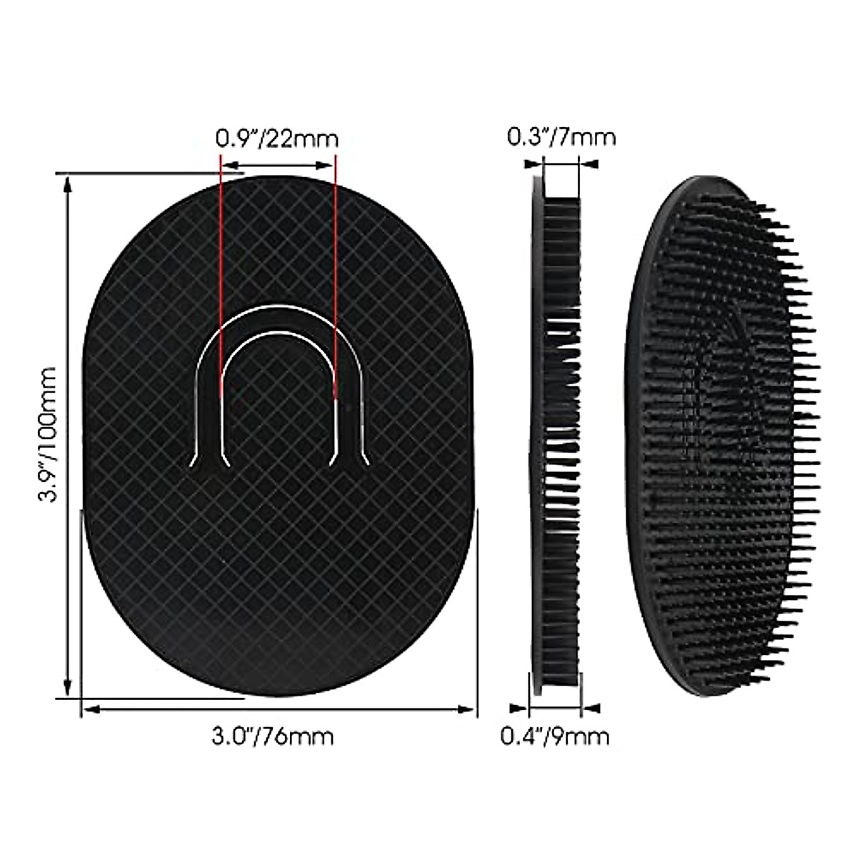 Segbeauty Scalp Massage Brush, 6 pcs Shampoo Brush Floral Shower Comb, Classic Hairdresser Hair Comb, Pocket Hairbrushes Set, Head Massage Brush for Hair Growth Beard Brush Pet Grooming Brushes Black