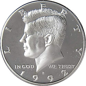 1992 S Kennedy Half Dollar Choice Proof 90% Silver 50c US Coin Collectible