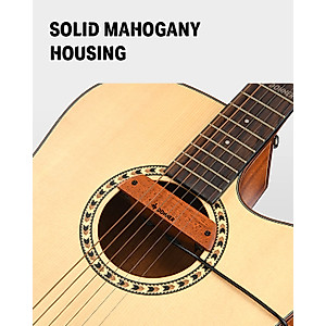 Donner Acoustic Guitar Pickup, DSS-6 Guitar Pickups Passive Mahogany Soundhole Pickup with Humbucker Volume Tone Control, Fits 3.8” to 3.94” Soundhole Diameter