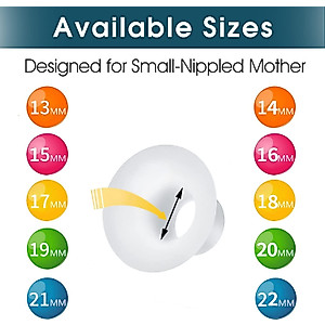 Begical Flange Inserts 17mm for Medela/Spectra/Elvie/Motif Luna/Ameda MYA 24mm Breast Shields/Flange. Use with Medela to Reduce 24mm Nipple Tunnel Down to 17mm; 2pc/Each (17mm)