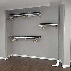 Arrange A Space RCLBY Premium Two 52" and One 32" Shelf/Hang Rod Kits Espresso Closet System, 84"