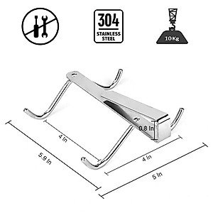 Kakuru Coffee Mug Organizer. Mug Rack Hanger, 4 Hooks Under Cabinet, 2 PCS Stainless Steel, Best Choice for Space Saving