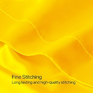 Ahmedani Linen Yellow Satin Pillowcase for Hair and Skin, 100% Satin Pillowcase Standard Set of 2 with Envelope Closure Lemon Chrome 20x26 inches