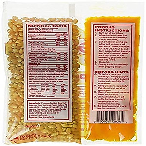 Gold Medal Mega Pop Butter Corn/Oil/Salt Kits 8 oz. Pouch (Pack of 6)