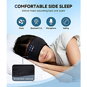 MUSICOZY Sleep Headphones Bluetooth 5.2 Headband Headphones Wireless Sleeping Earbuds Earphones with HD Stereo Speakers Cool Gadgets for Sports Running Workout Jogging Yoga Insomnia