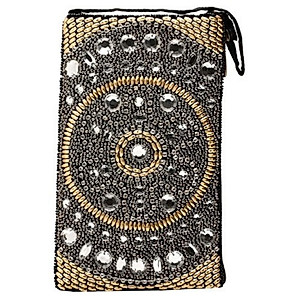 Bamboo Trading Company SHB352 Flower Club Bag, 7-inch Height, Silver