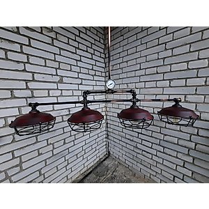 Long kitchen chandelier industrial Pendant lamp for billiard table.Rustic Steampunk Lighting