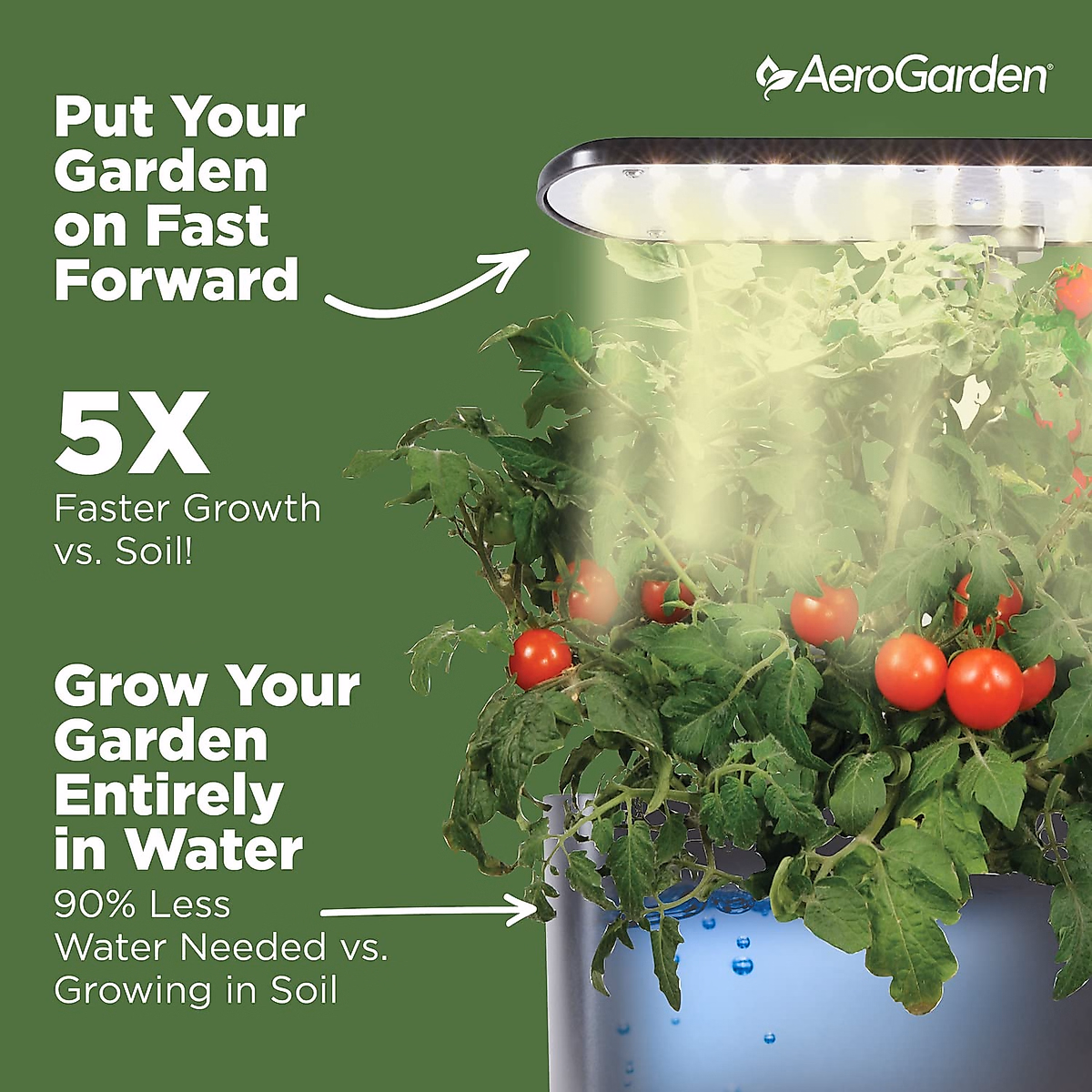 AeroGarden Harvest XL with Gourmet Herbs Seed Pod Kit - Indoor Garden with LED Grow Light, Black