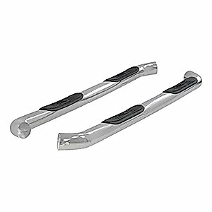 ARIES 204046-2 3-Inch Round Polished Stainless Steel Nerf Bars, No-Drill, Select Chevrolet Silverado, GMC Sierra 1500, 2500, 3500 HD