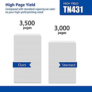 (3,500 Pages) TN-431 TN431 Toner Cartridge Compatible Replacement for Brother TN431BK Black Toner Cartridge MFC-L8610CDW MFC-L8690CDW HL-L9310CDW HL-L9310CDWT DCP-L8410CDW Printer, 1 Pack