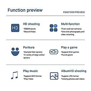 Kids Digital Camera, Front HD 20MP Children's Camera, 2.4in Screen for Boys and Girls Record The Happy Life, 1080P Rechargeable Electronic Camera with Easy Game