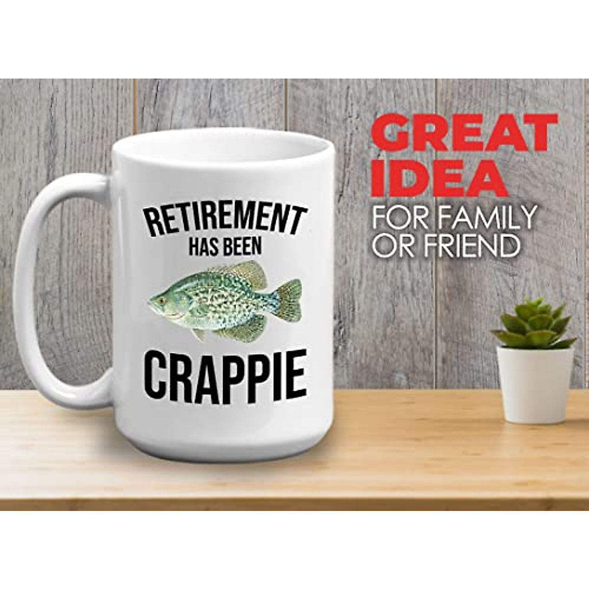 Fishing Lovers Coffee Mug 15Oz White - Retirement Has Been Crppie - Fisherman Fisher Boyfriend Lure Outdoorsmen Bass Pro Boat Lake Lovers Rod