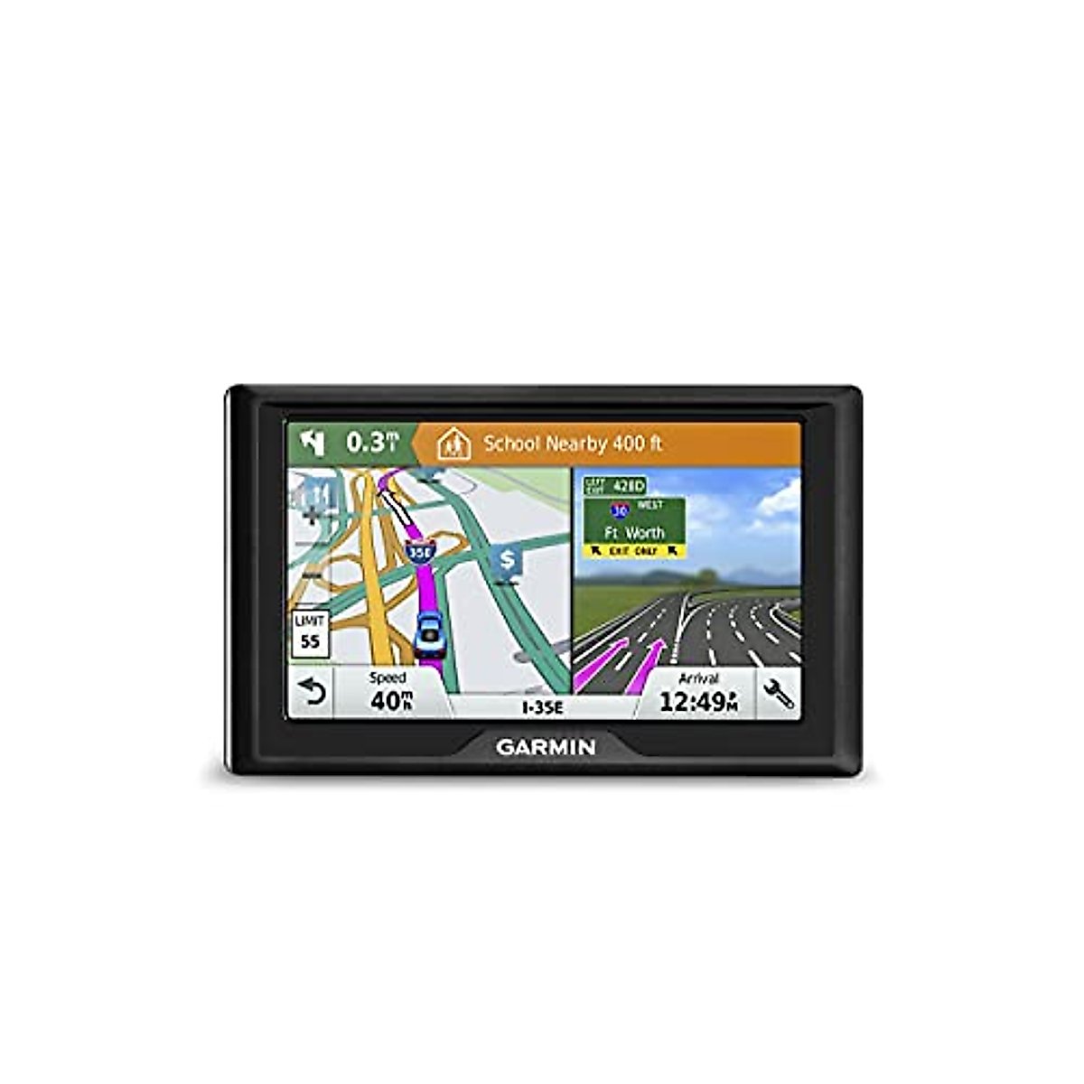 Garmin Drive 51 USA LM GPS Navigator System with Lifetime Maps, Spoken Turn-By-Turn Directions, Direct Access, Driver Alerts, TripAdvisor and Foursquare Data (Renewed)