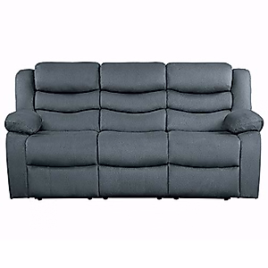 Homelegance 79" Manual Double Reclining Sofa, Gray