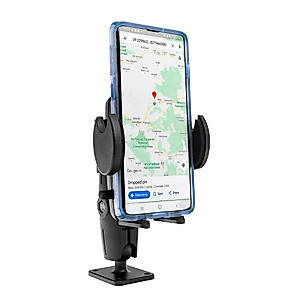 ARKON Mounts Drill-Base Mega Grip Phone Mount | Universal Phone Fit | 360° Adjustable Angle | Flat Surface AMPS Mounting | Compatible with iPhone, Galaxy, Note, Pixel, and More | SM4RM2XMAMPS
