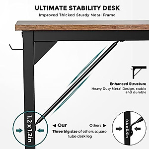 Computer Desk - 47 Inch Office Desk, Modern Desk with Storage, Wood Writing Desk, Corner Desk for Small Space, Executive Work Desk, Home Desk for Bedroom