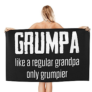 Zahika Grumpa Like Regular Grandpa Beach Towel Absorbent Bathroom Towels Beach Towels Oversized Super ​32x52 Inch