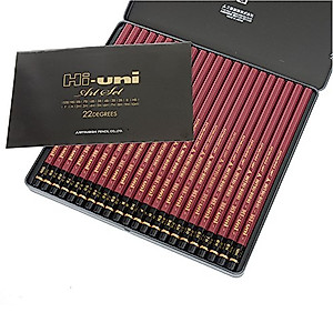 uni Hi Wooden Pencil Art Set - 10B to 10H - Box of 22 (HUAS)