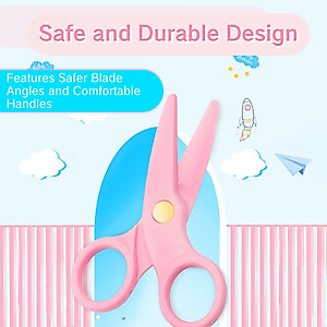 YAFIYGI 3 Packs Toddler Scissors with Paper Toddler Scissors Kit Plastic Colour Scissors for Toddler Scissors 2 Year Old training for Pre-school Training Kids Child Safe Paper Craft Cutting