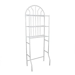 BAIODNB Over The Toilet Storage Rack, 3 Tier Over The Toilet Storage Cabinet Toilet Shelf, Space Saver Bathroom Organizers Over Toilet for Bathroom, Restroom, Laundry(White)