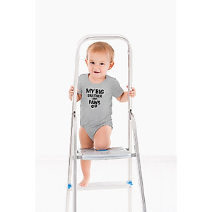 AW Fashions My Big Brother Has Paws - Animal Lover - Cute One-Piece Infant Baby Bodysuit (6 Months, Sports Grey)