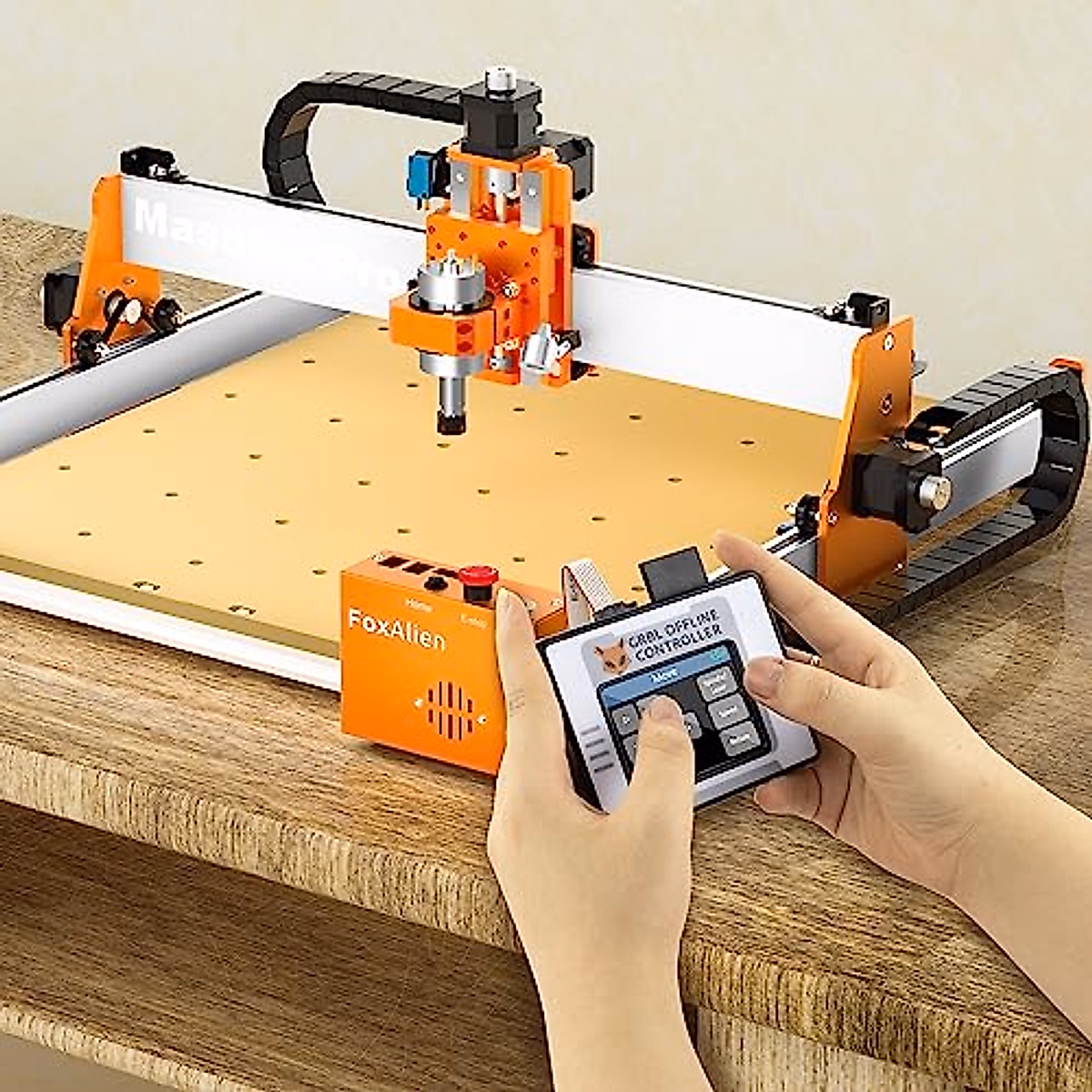 FoxAlien CNC Offline Controller, Offline Control Module with Touchscreen LCD GRBL Control for ...