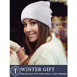 Geyoga 6 Pieces Warm Knitted Cuffed Beanie Hats Winter Cuff Skull Cap Men Women(Classic Colors)